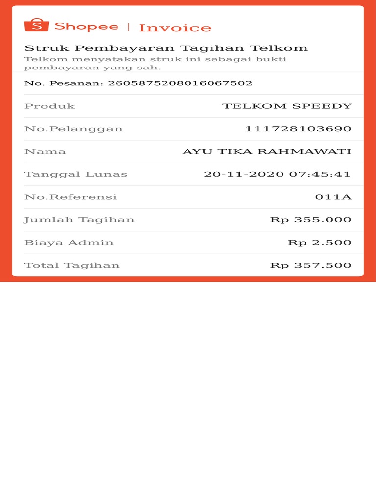 E-Receipt - Tanda Terima Shopee | PDF