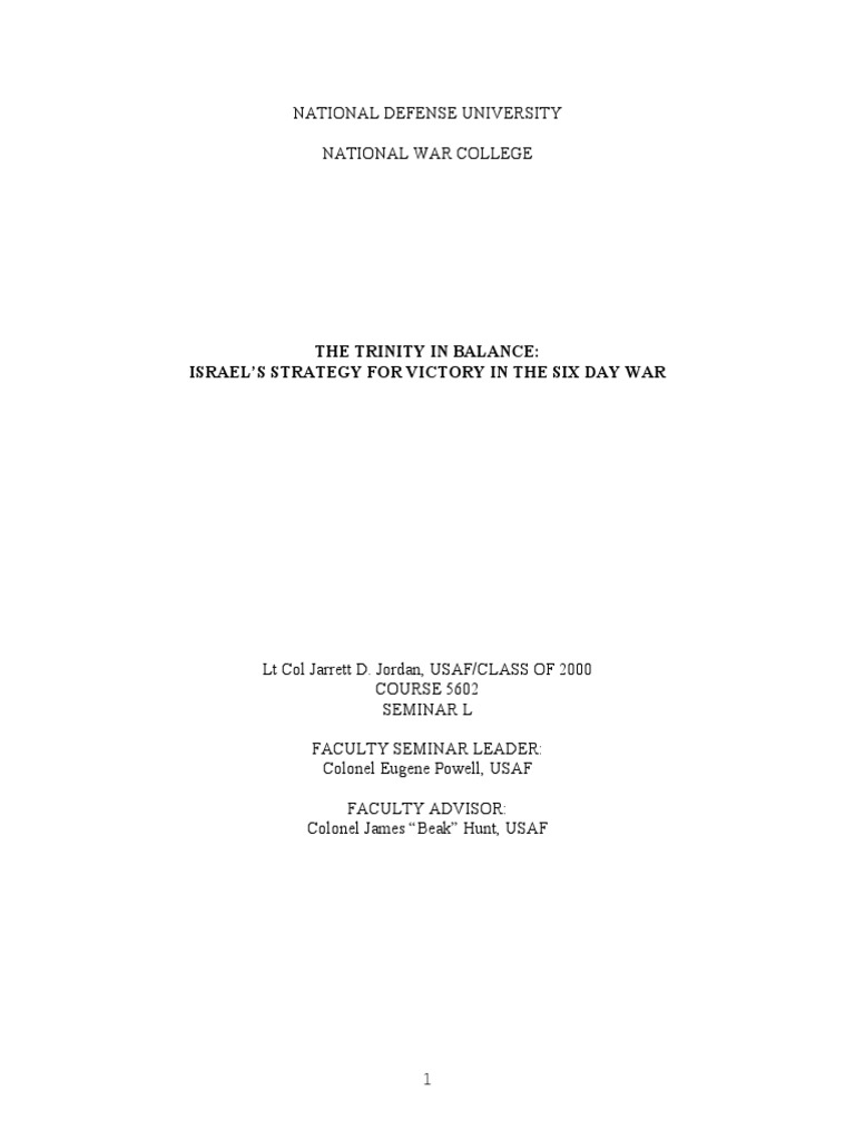 The Trinity in Balance: How Israel Achieved Strategic Victory in the ...