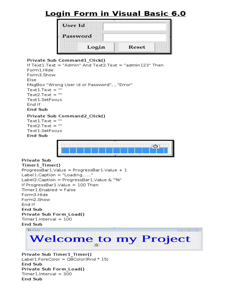 Login Form in Visual Basic | PDF