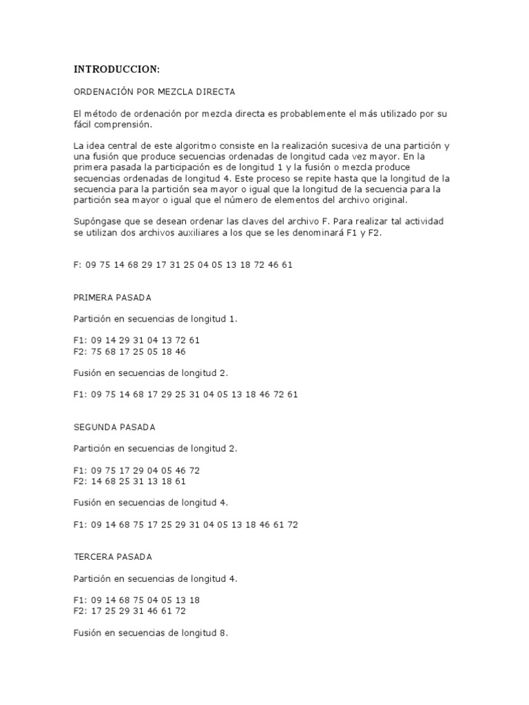 Intercalacion | PDF | Estructura de datos de matriz | Algoritmos
