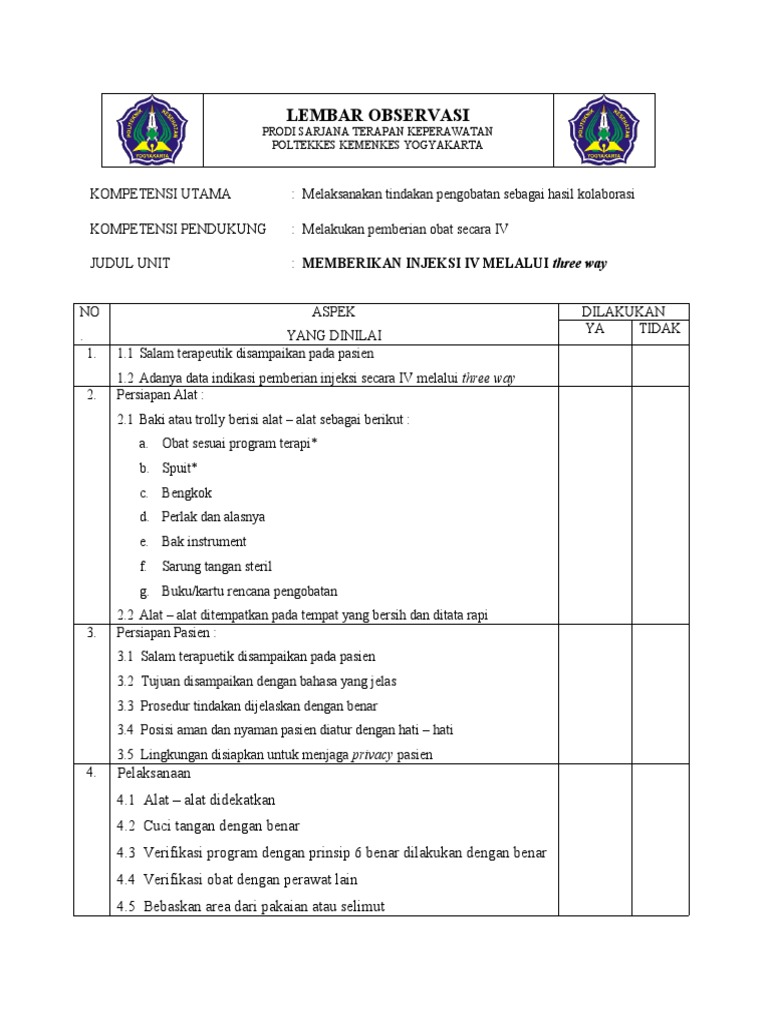 SOP Memberikan Injeksi IV Melalui Three Way - Alifia Ade Pratiwi ...