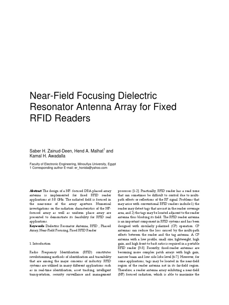 InTech-Journal-near Field | PDF | Antenna (Radio) | Radio Frequency ...