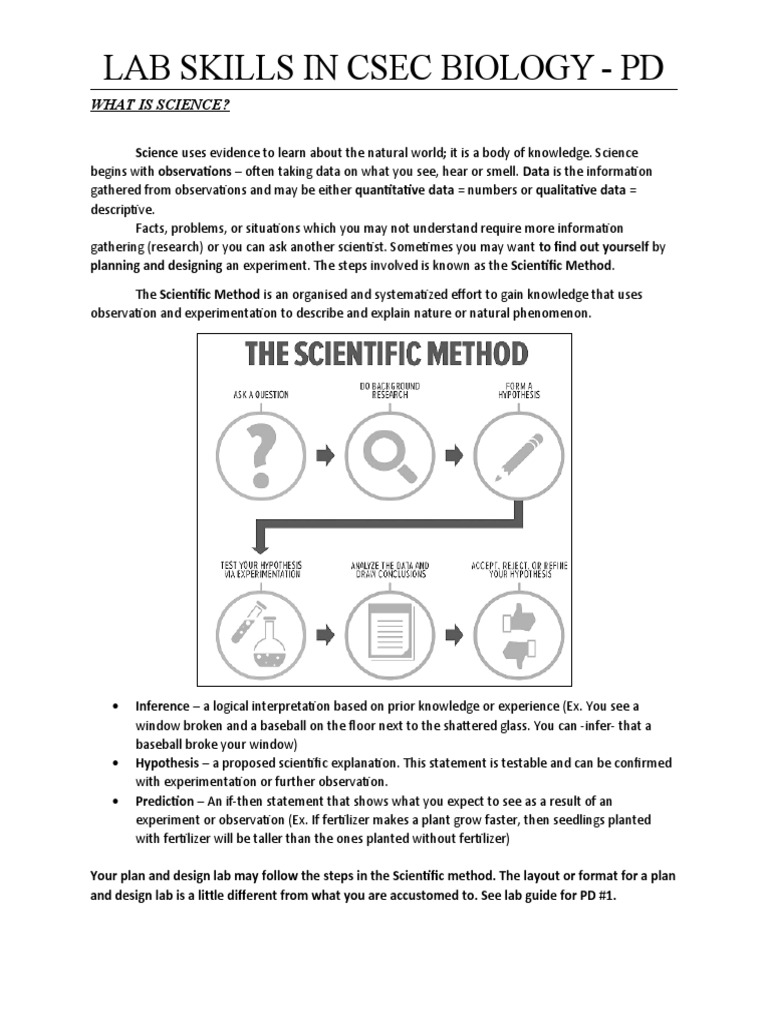 Lab Skills in Csec Biology - PD: What Is Science? | PDF | Experiment ...