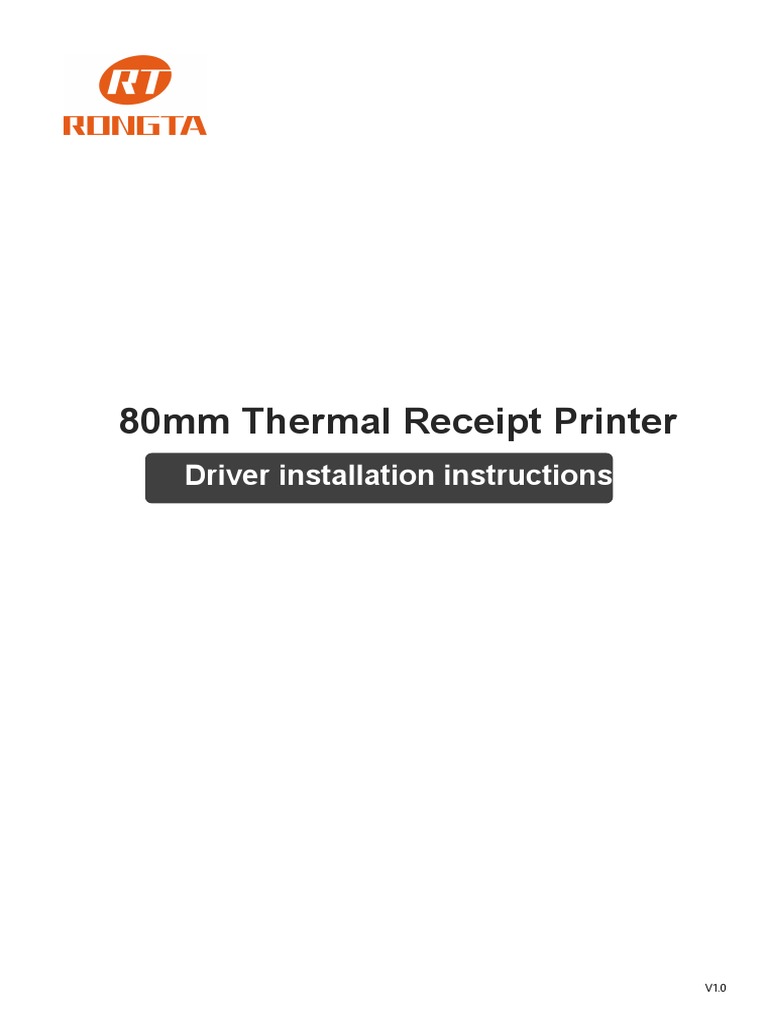 80mm Thermal Receipt Printer-Driver Installation Instructions (RT V1.0) | PDF | Printer ...