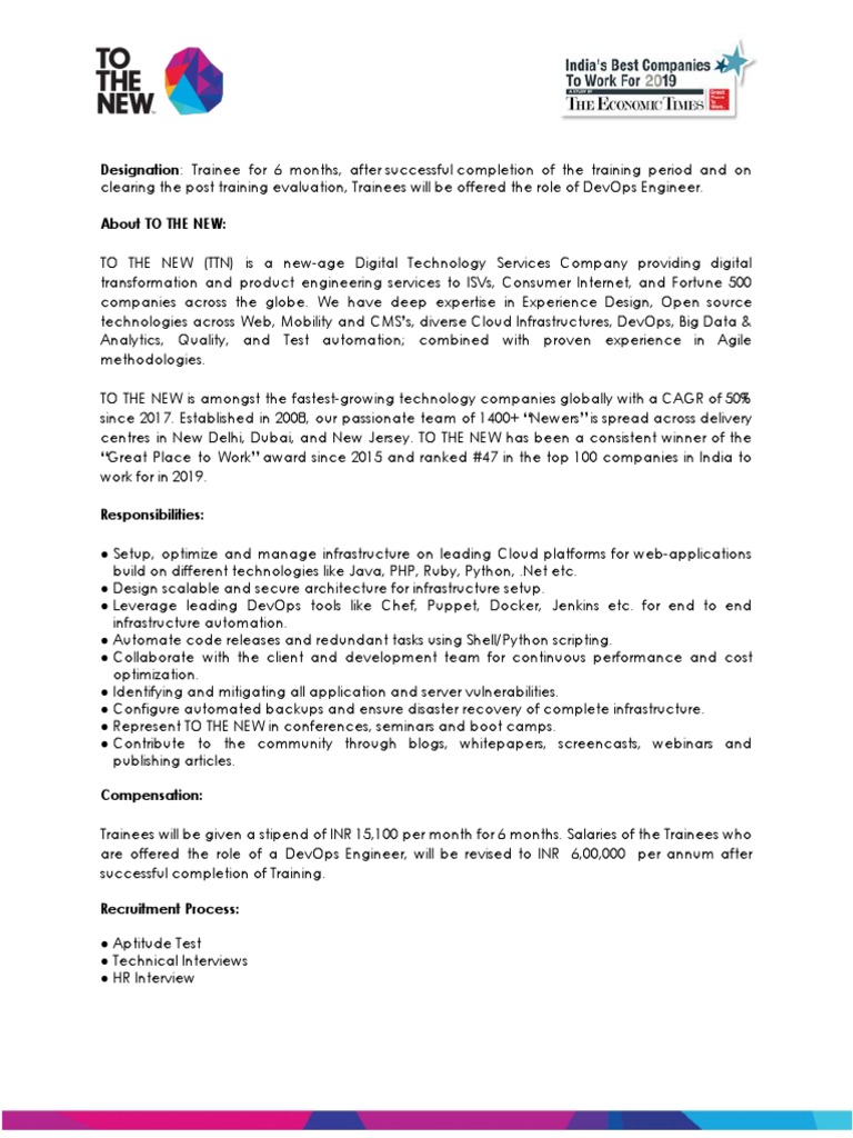 DevOps Trainee - FY 2020 - 21 | PDF