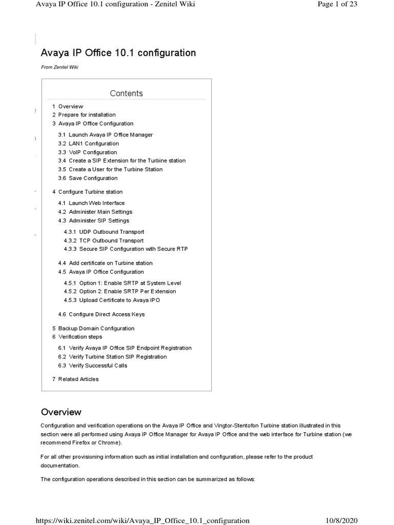 Avaya - IPO - SIP Extension Configuration | PDF | Session Initiation ...
