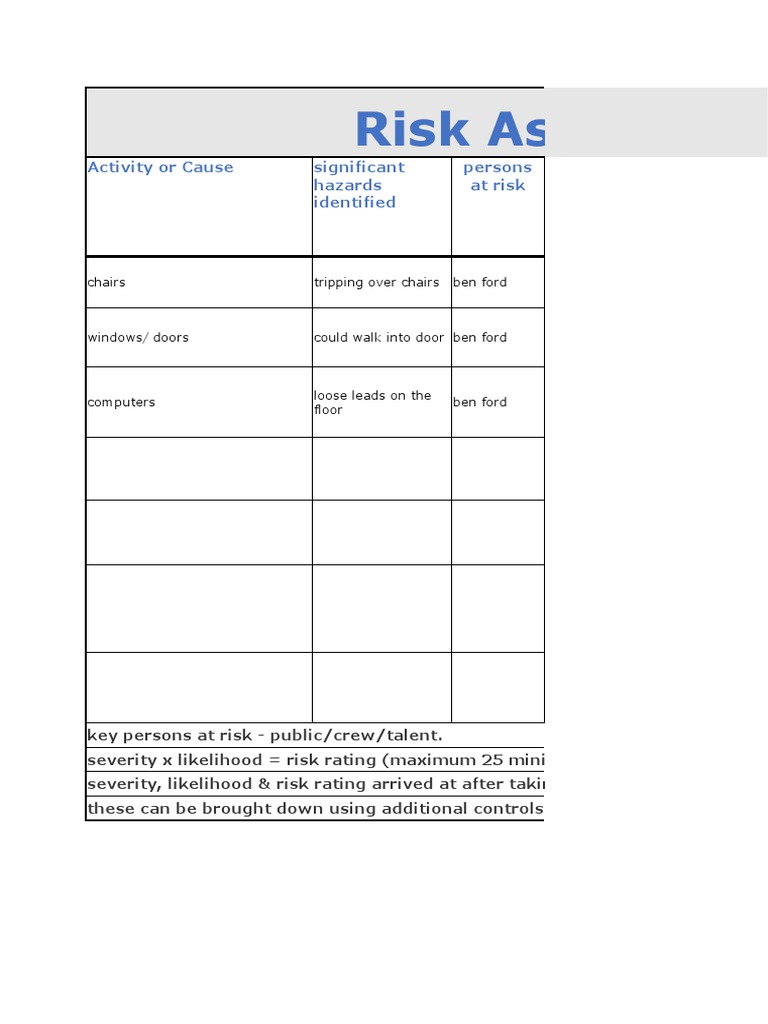 Risk-Assesment Template 2020b | PDF