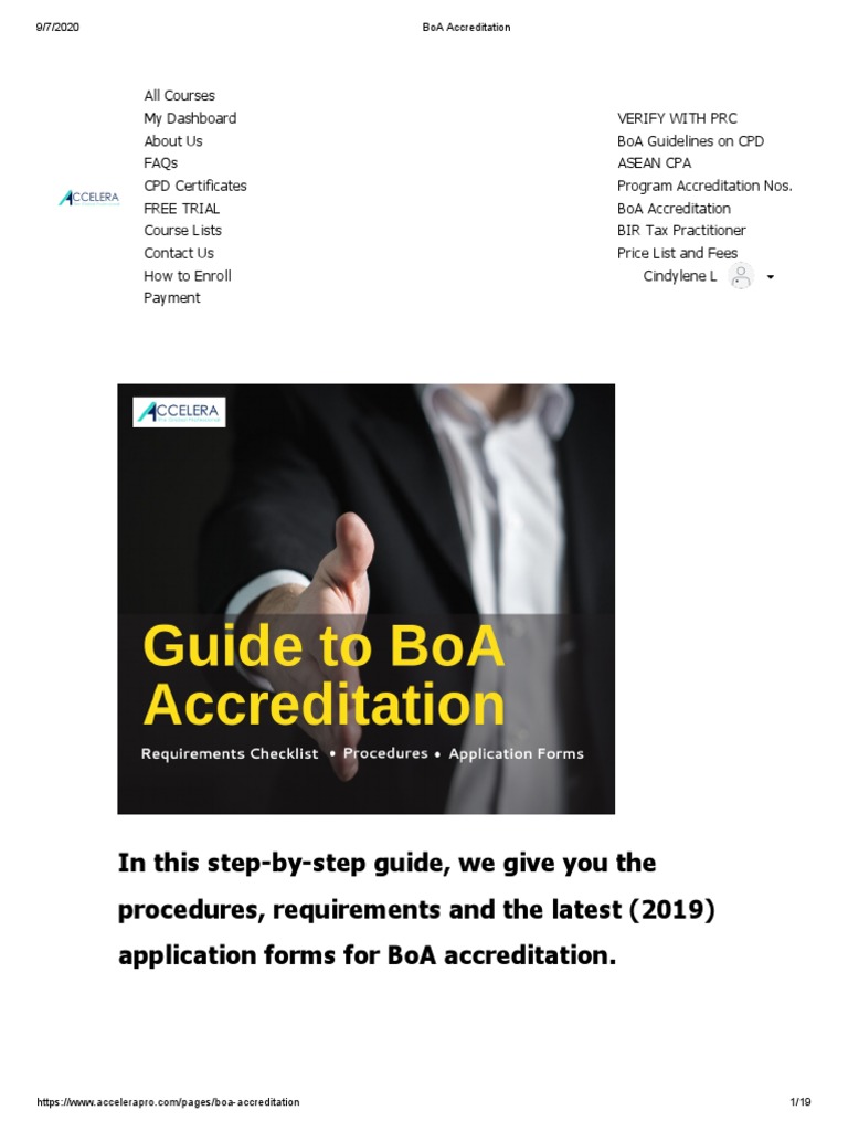 1 - Steps For BoA Accreditation PDF | PDF | Certified Public Accountant ...