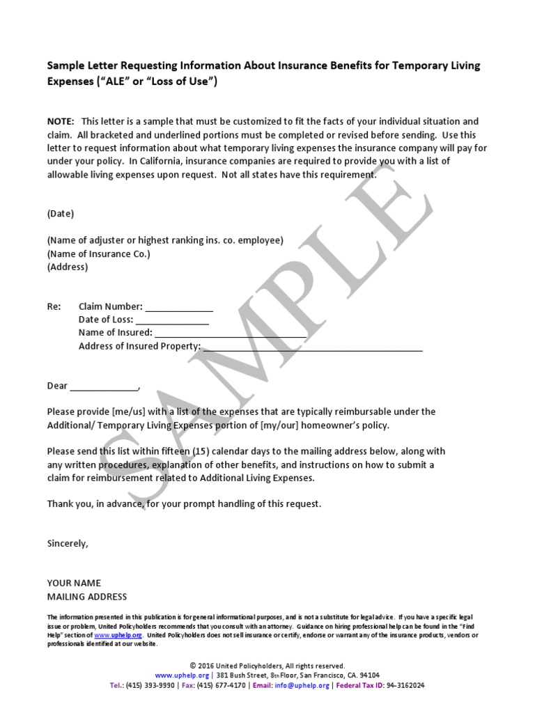 Sample Letter for Insurance Coverage Request | PDF