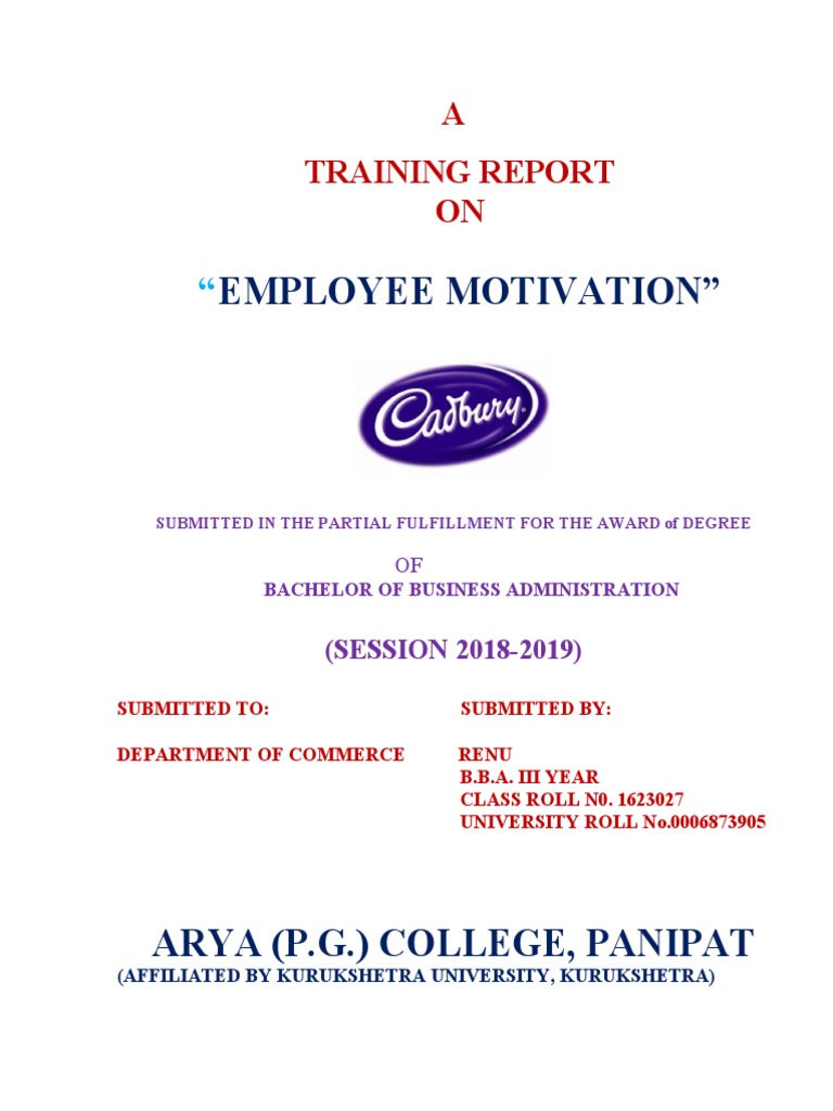 Employee Motivation": A Training Report ON | PDF