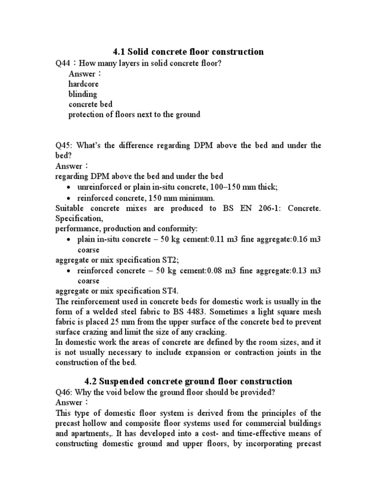 Solid Concrete Floor Construction | PDF | Lumber | Concrete