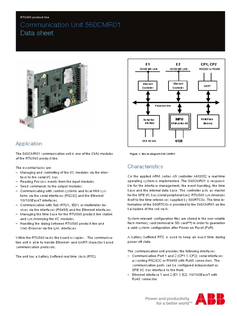 Data Sheet: Communication Unit 560CMR01 | PDF | Usb | Computer Network