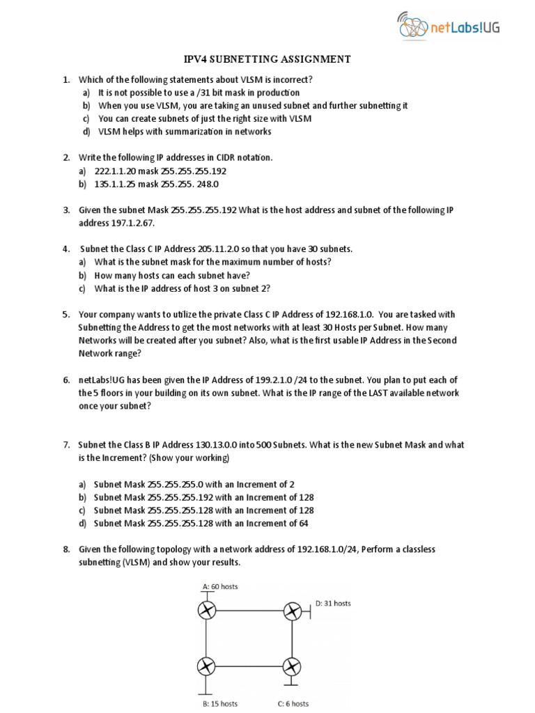 IPV4 Subnetting | PDF