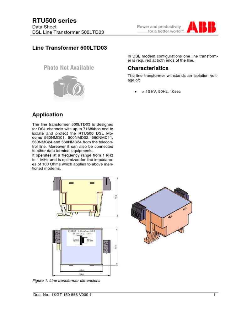 RTU500 Series: Line Transformer 500LTD03 | PDF | Digital Subscriber ...