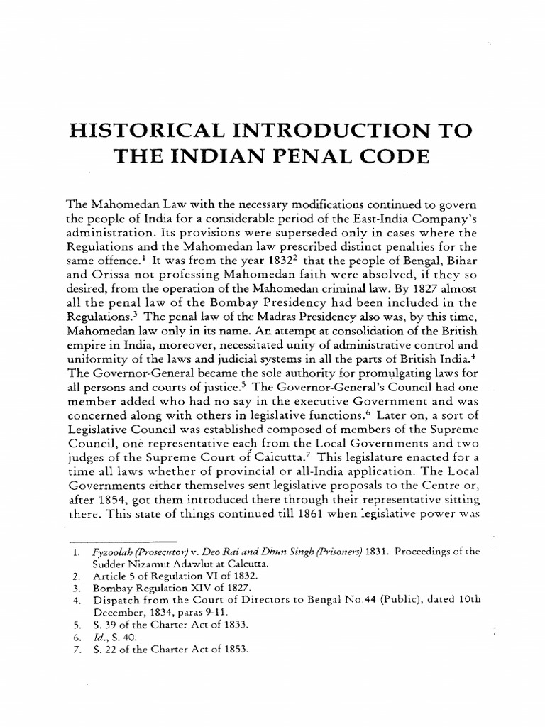 Historical Introduction To The Indian Penal Code PDF | PDF | British ...
