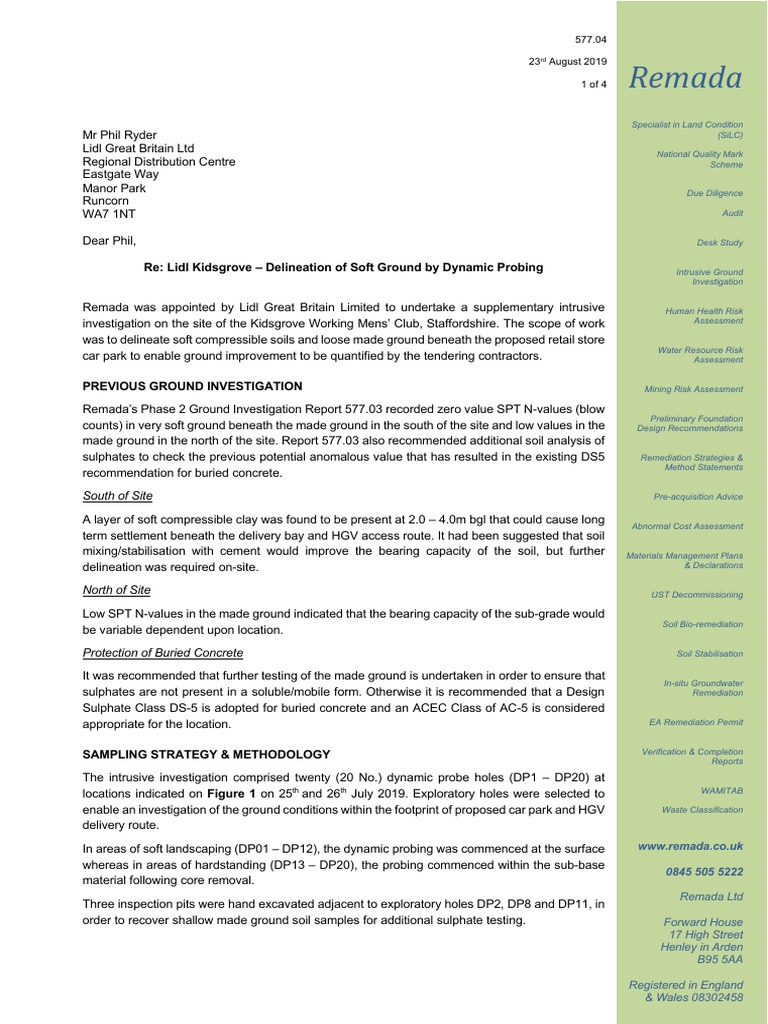 577.04.01 Letter Report | PDF | Environmental Remediation | Chemistry