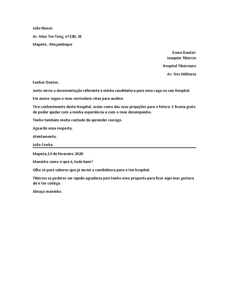 Carta Formal e Informal | PDF