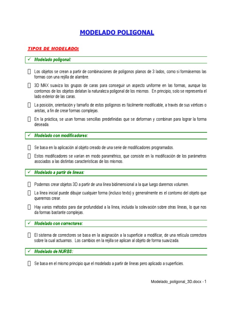 Modelado Poligonal 3D | PDF | Polígono | Informática y tecnología de la ...