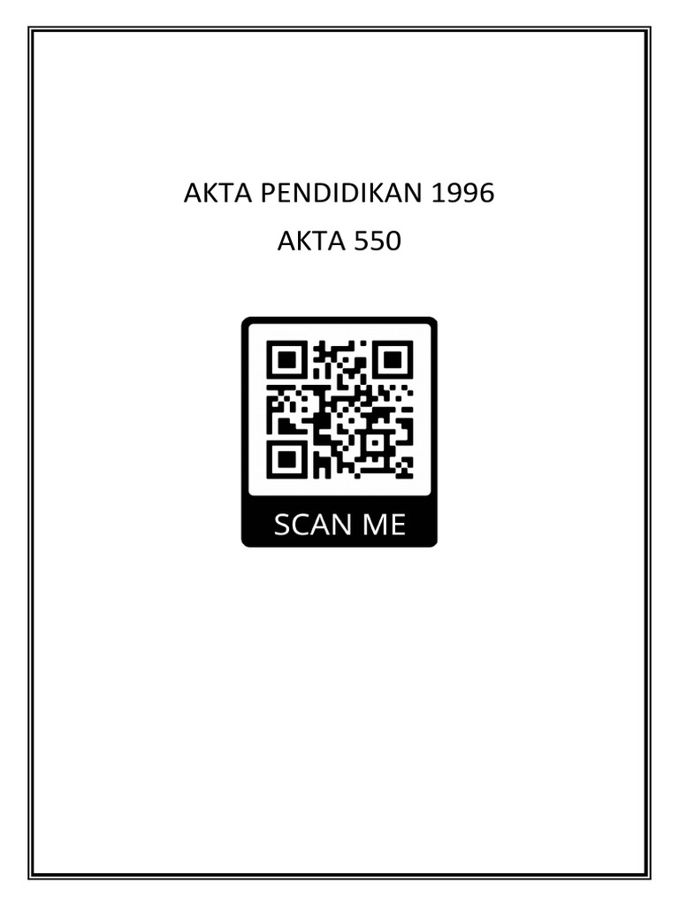 QR Code Buku Akta Pendidikan 1996 | PDF