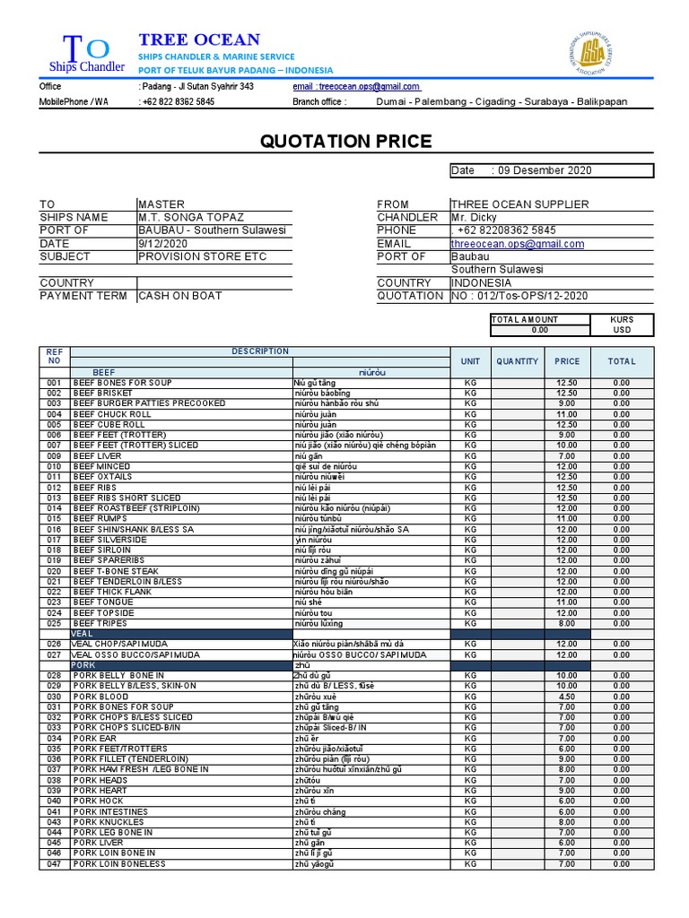 PRICE LIST 2021 THREE OCEAN Supplier England Chinese Language For MT ...