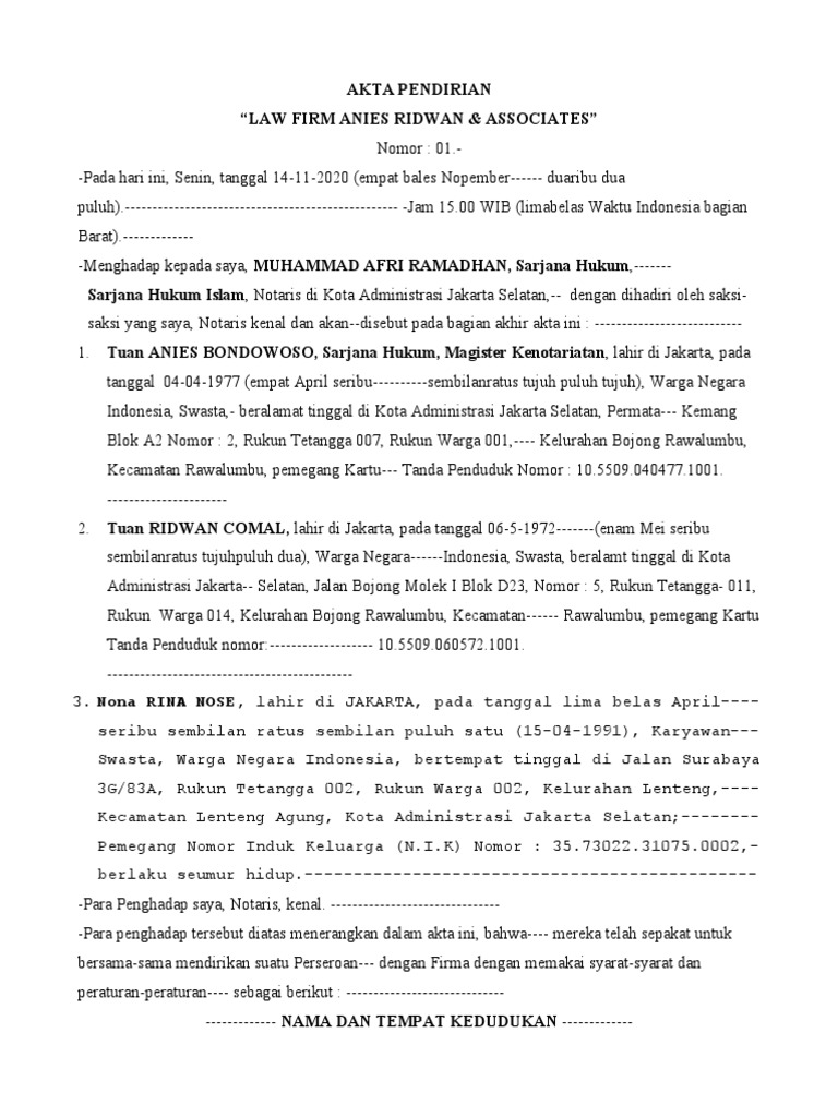Akta Firma | PDF