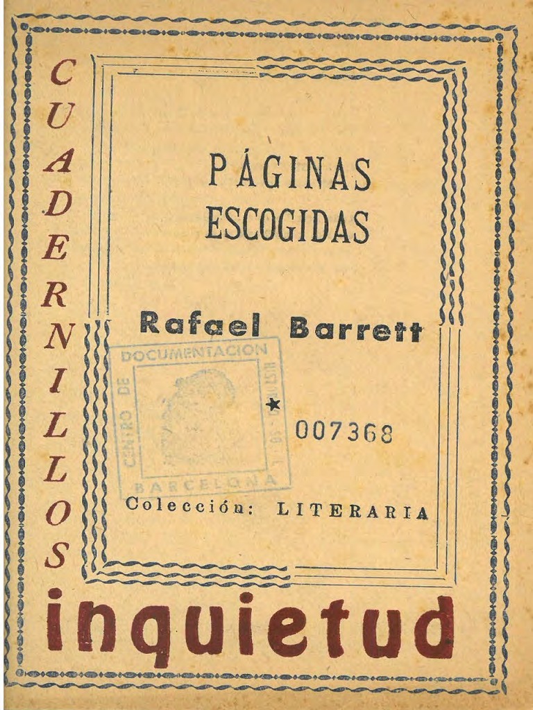 Barrett, Rafael - Páginas Escogidas (Inquietud) | PDF