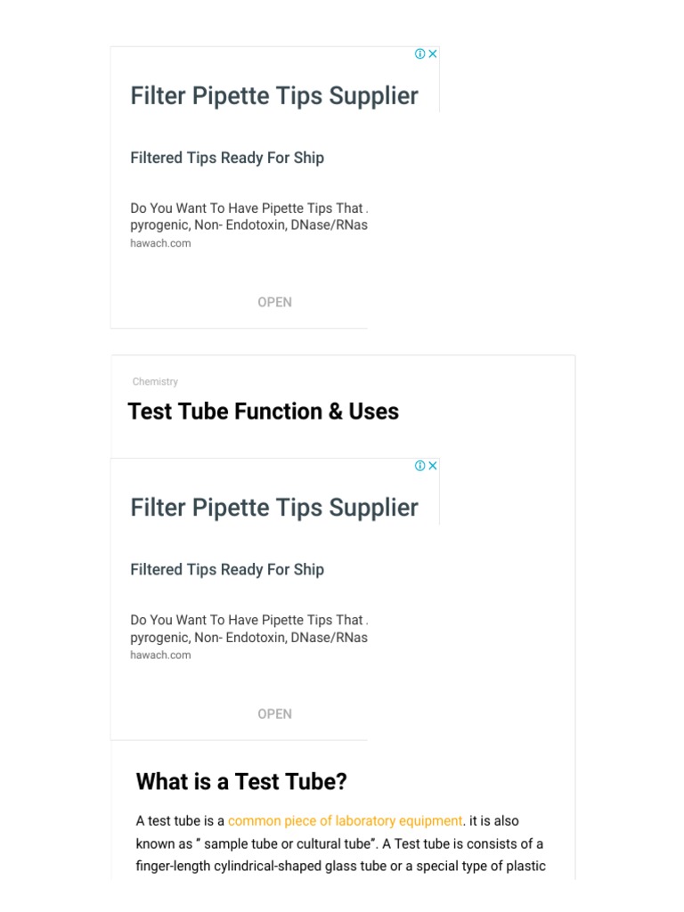 An In-Depth Guide to Test Tube Functions, Uses, and Types of Glass Used ...
