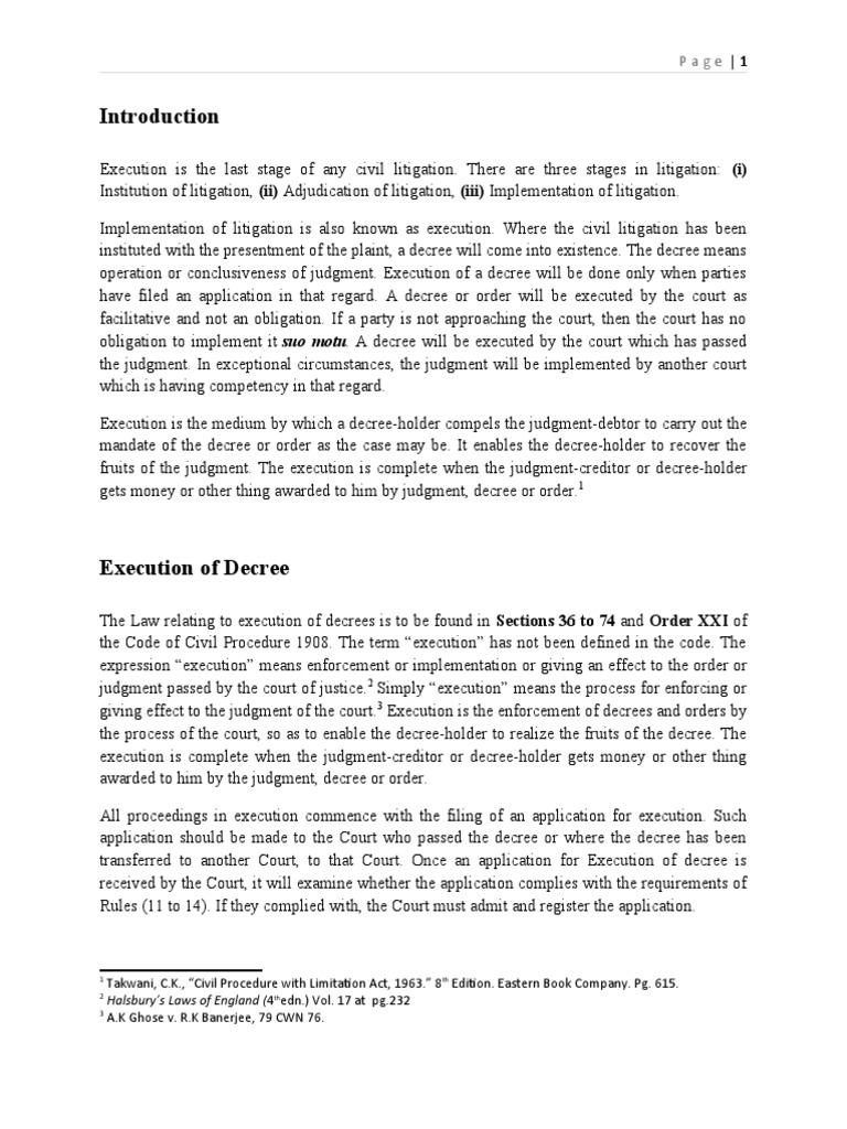 Execution of Decree | PDF | Decree | Judgment (Law)