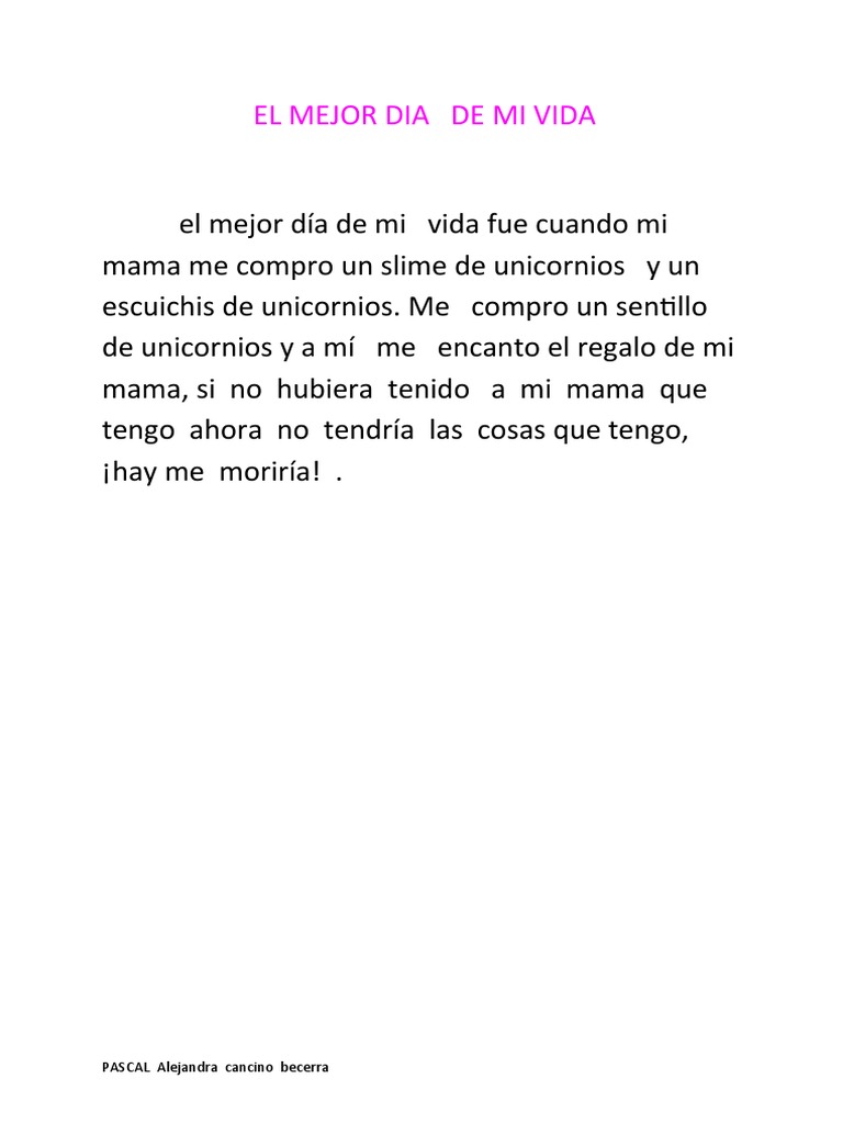 El Mejor Dia de Mi Vida | PDF