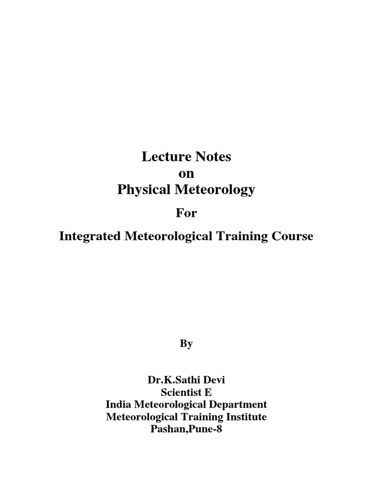 Physical Meteorology Overview | PDF | Atmosphere Of Earth | Water Vapor