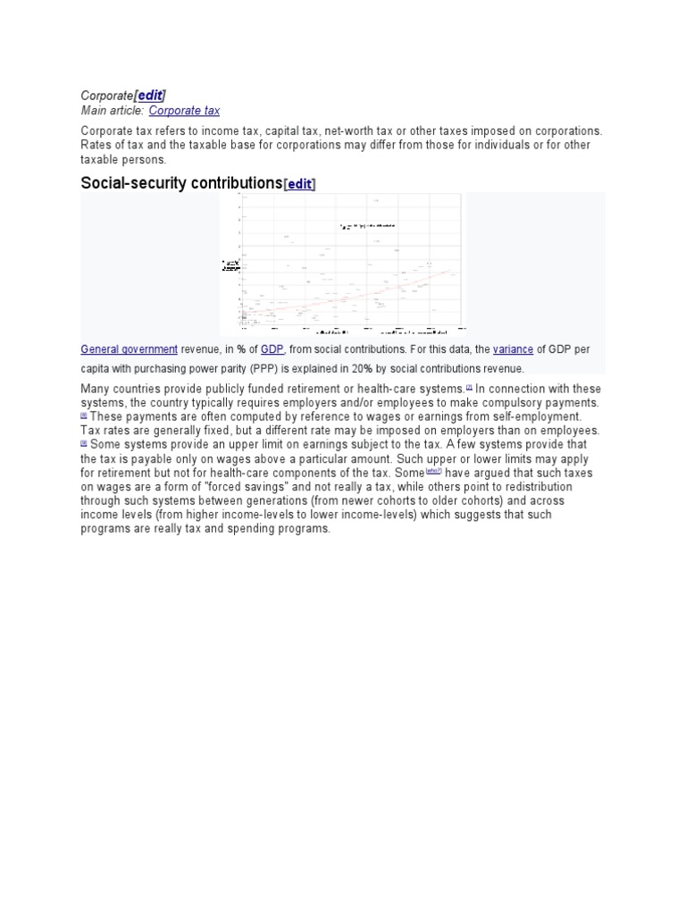 Social-Security Contributions: Corporate Tax | PDF