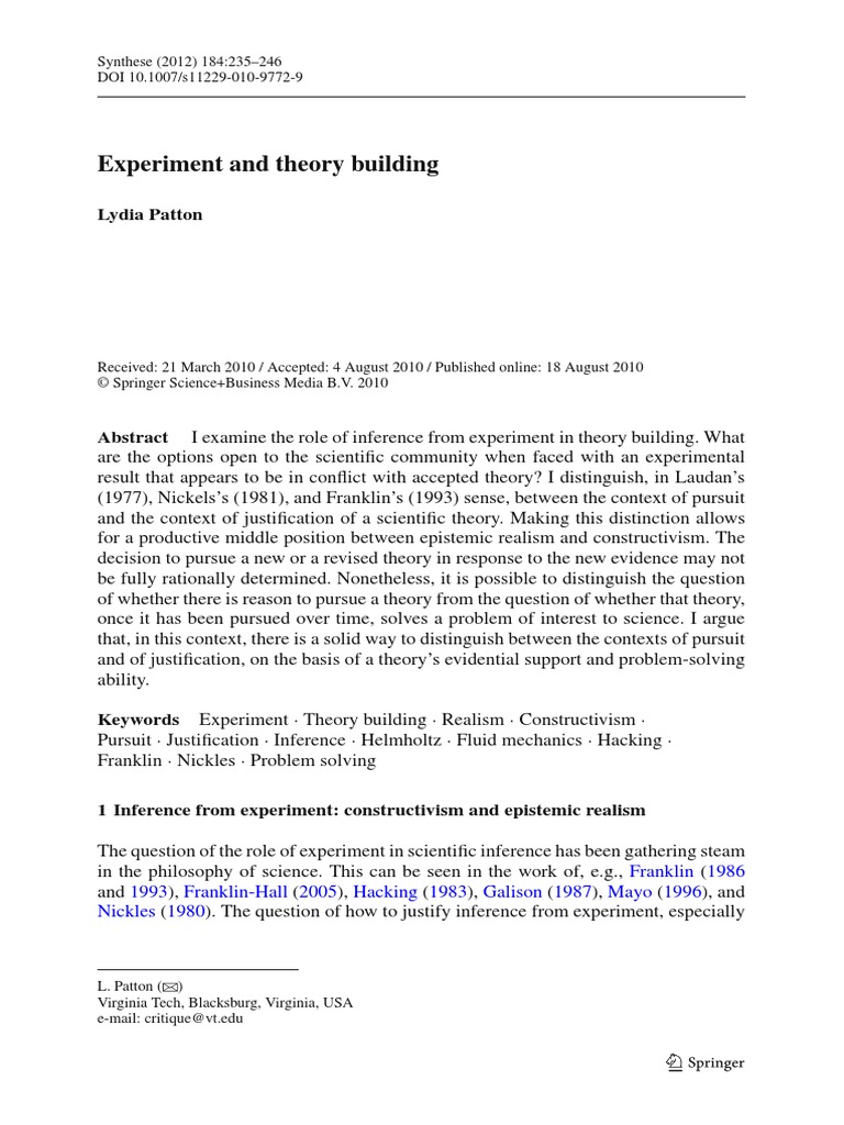 Experiment and Theory Building | PDF | Theory | Hypothesis