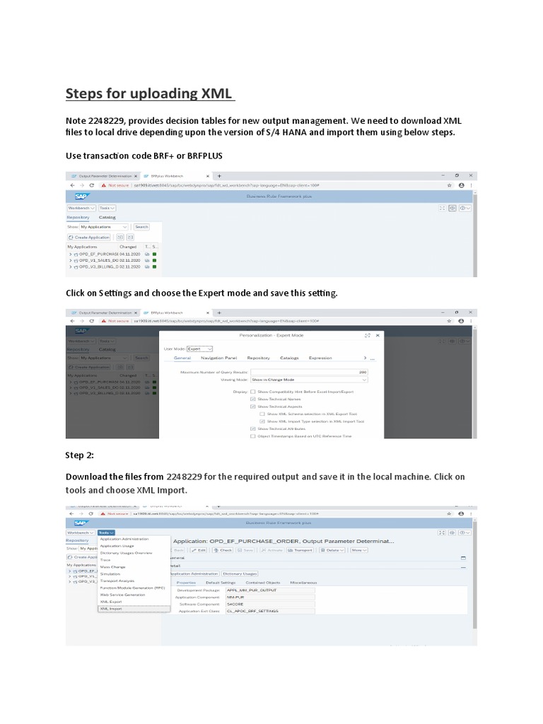 BRFPLUS - Steps For Uploading XML | PDF