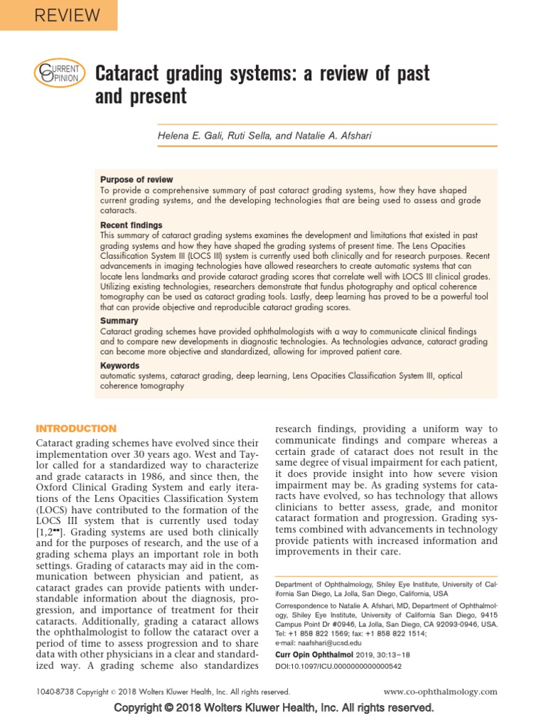 Cat Grading Review | PDF | Cataract | Ophthalmology
