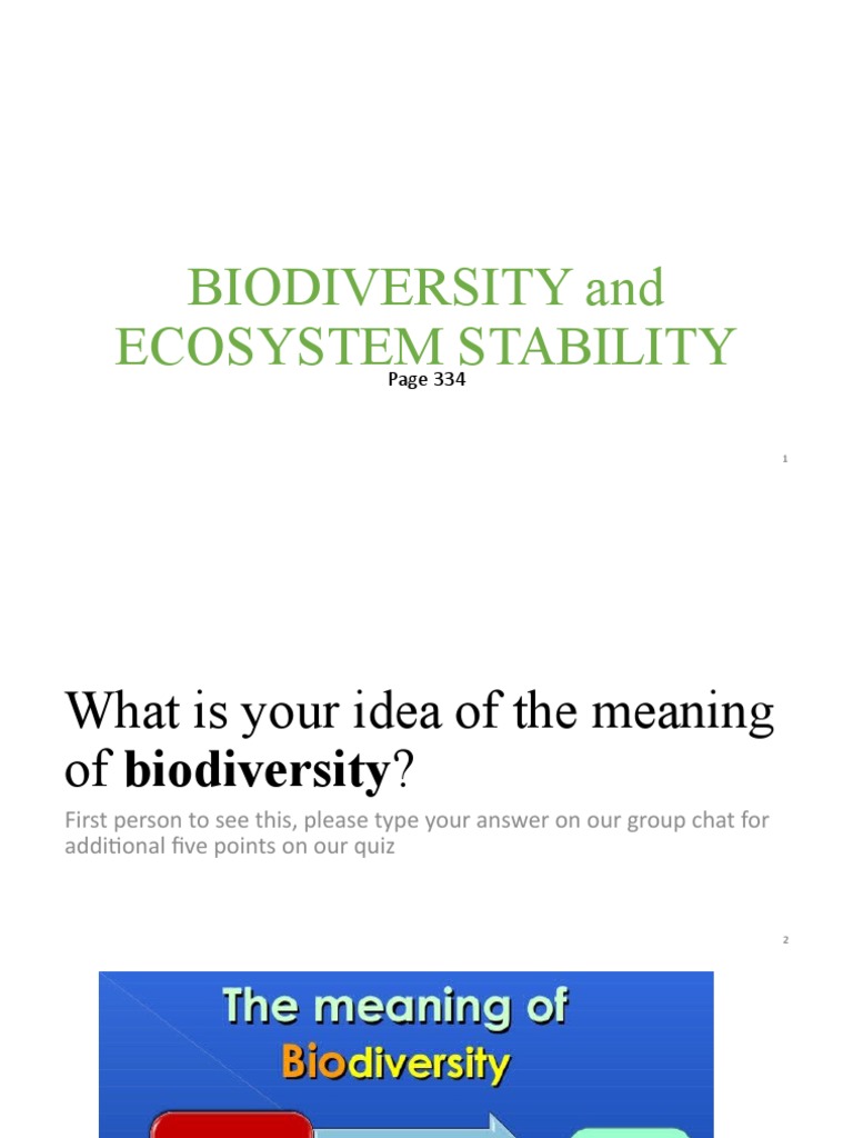 Biodiversity and Ecosystem Stability | PDF | Biodiversity | Ecological ...