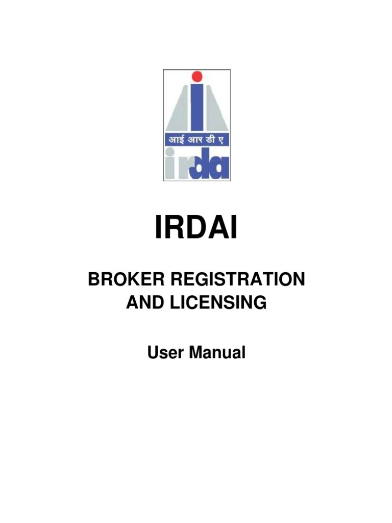 IRDAI Broker User Manual | PDF | Login | Password