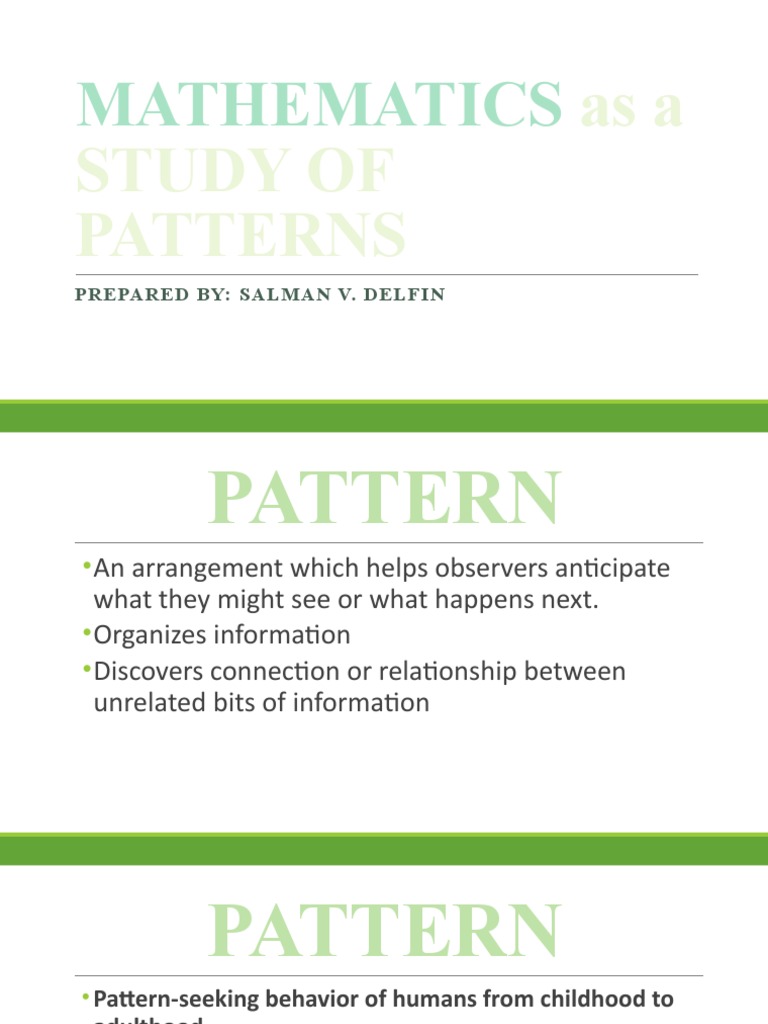 Mathematics as a Study of Patterns | PDF