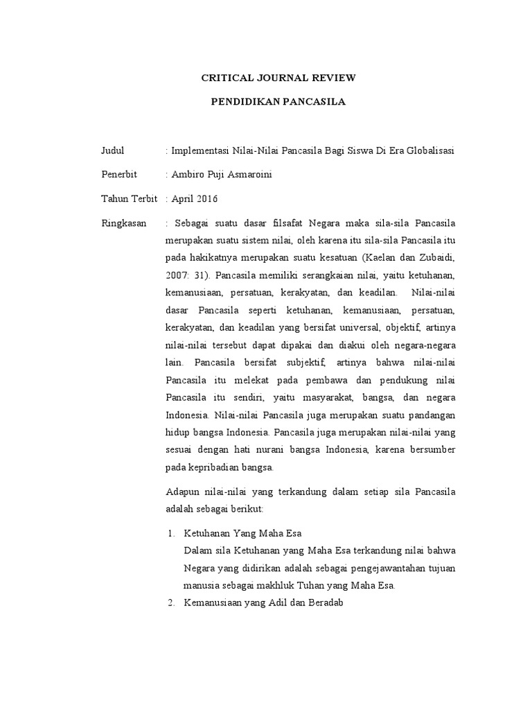 CJR Pancasila | PDF