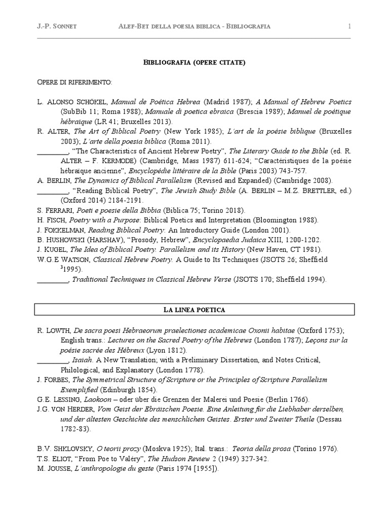 Recovering the Literary Structure of Biblical Poetry | PDF | Hebrew ...