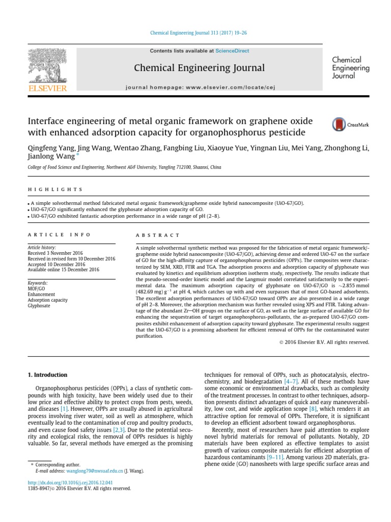 Interface Engineering of Metal Organic Framework On Graphene Oxide With ...