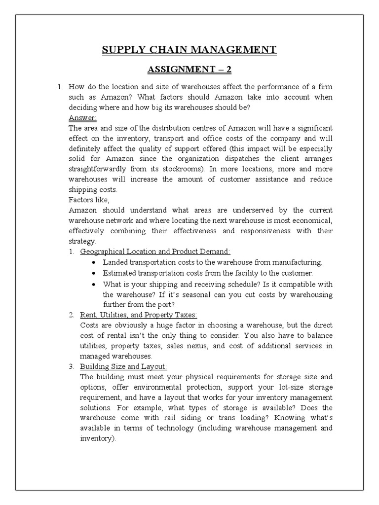 Ganesh Gowtham B Assignment2 1911033 Pdf Warehouse Tariff 