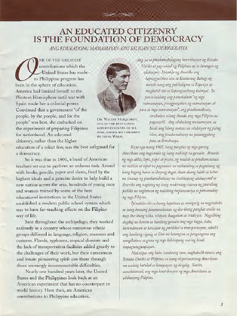 An Educated Citizenry Is The Foundation of Democracy: Ang Edukadong ...