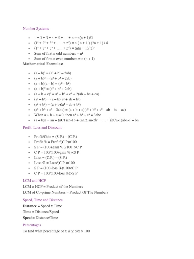 Cat Formulas | PDF | Area | Trigonometry