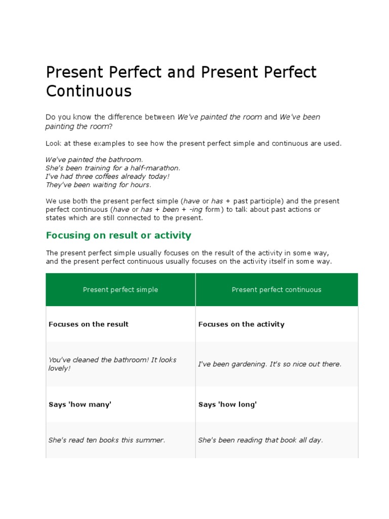 What's The Difference Between Present Perfect and Present Perfect ...