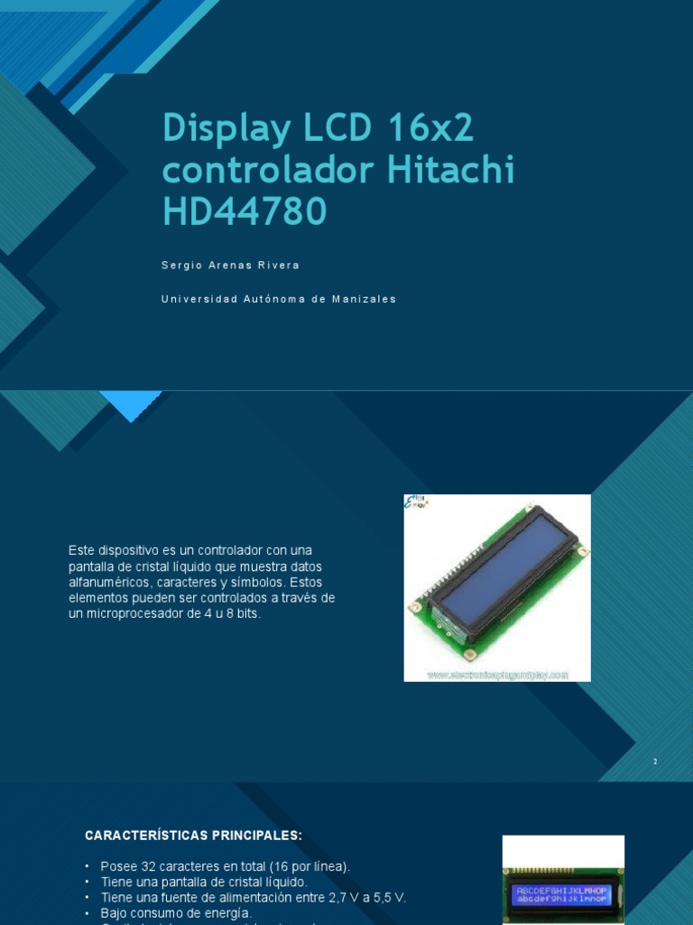Display LCD 16x2 Controlador Hitachi HD44780 | PDF | Microcontrolador ...