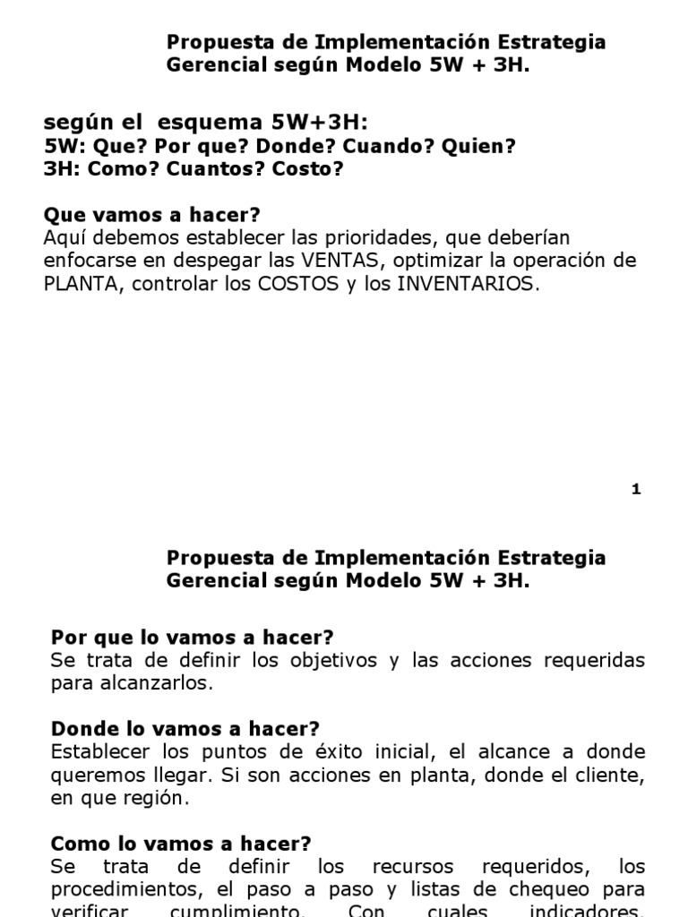 Según El Esquema 5W+3H | PDF