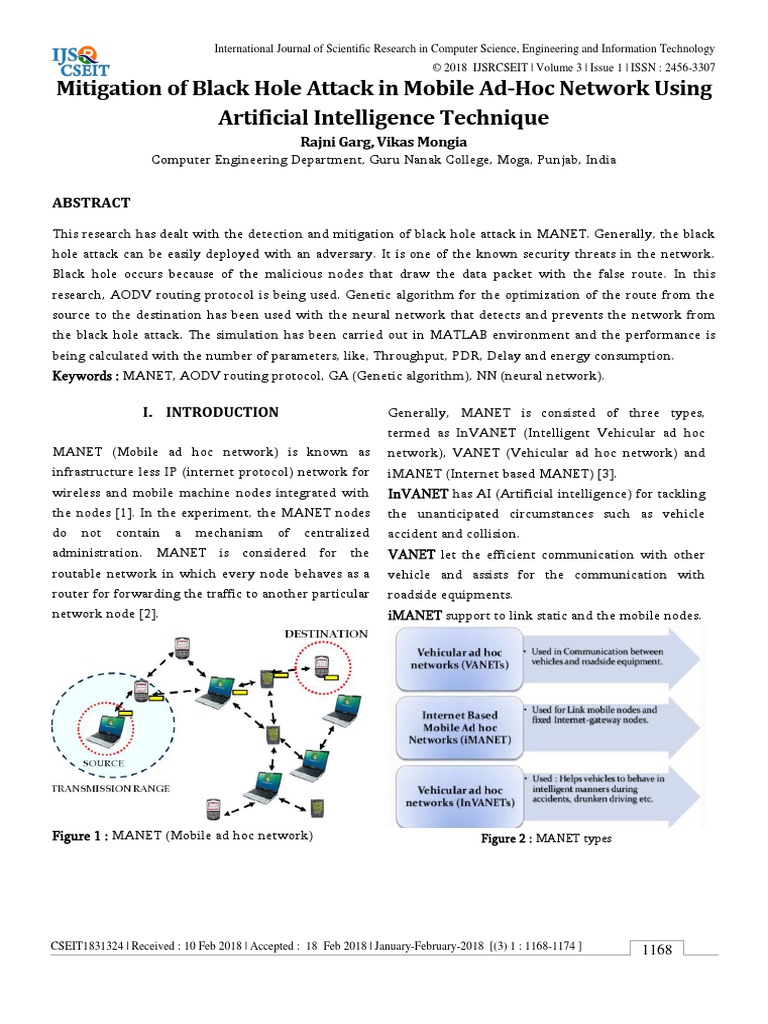 Mitigation of Black Hole Attack in Mobile Ad-Hoc Network Using Artificial Intelligence Technique ...