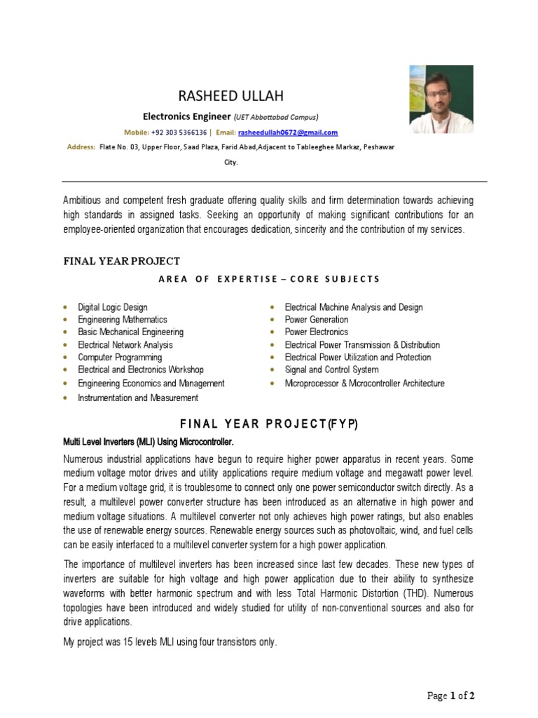 Rasheed Ullah CV | PDF | Power Inverter | Power Electronics