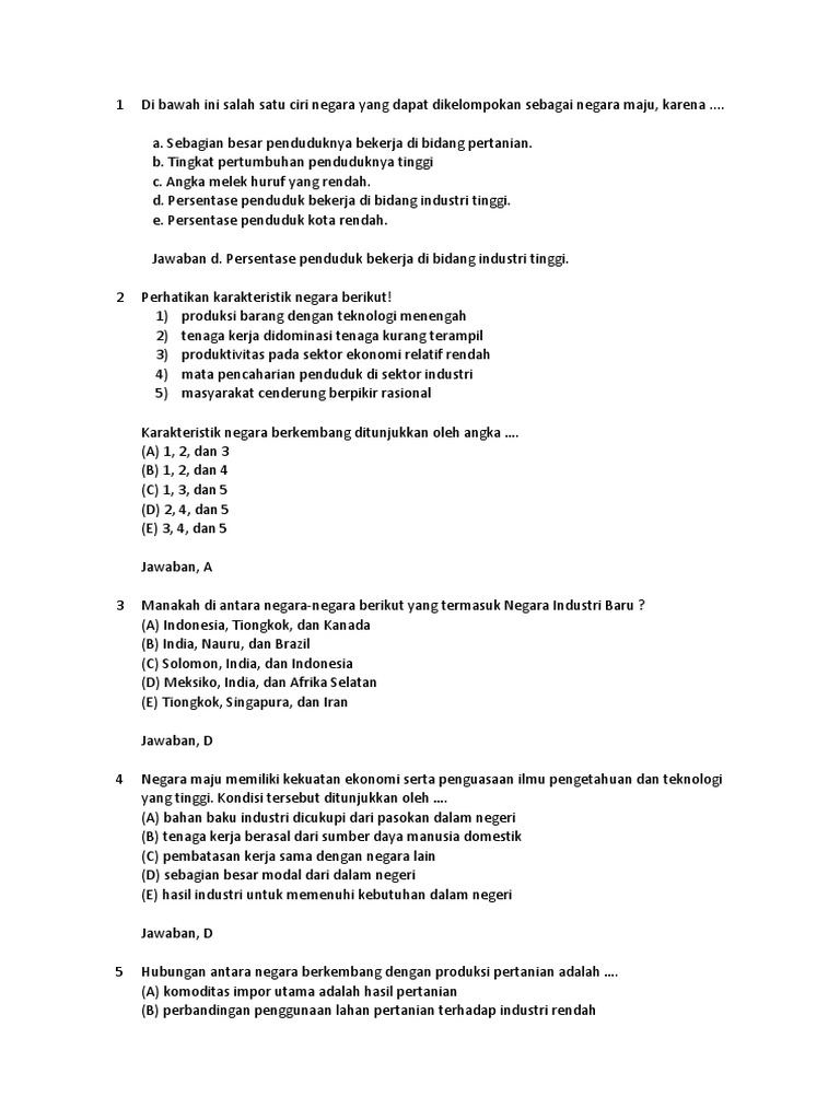 Geo Interaksi Negara Maju Dan Berkembang | PDF
