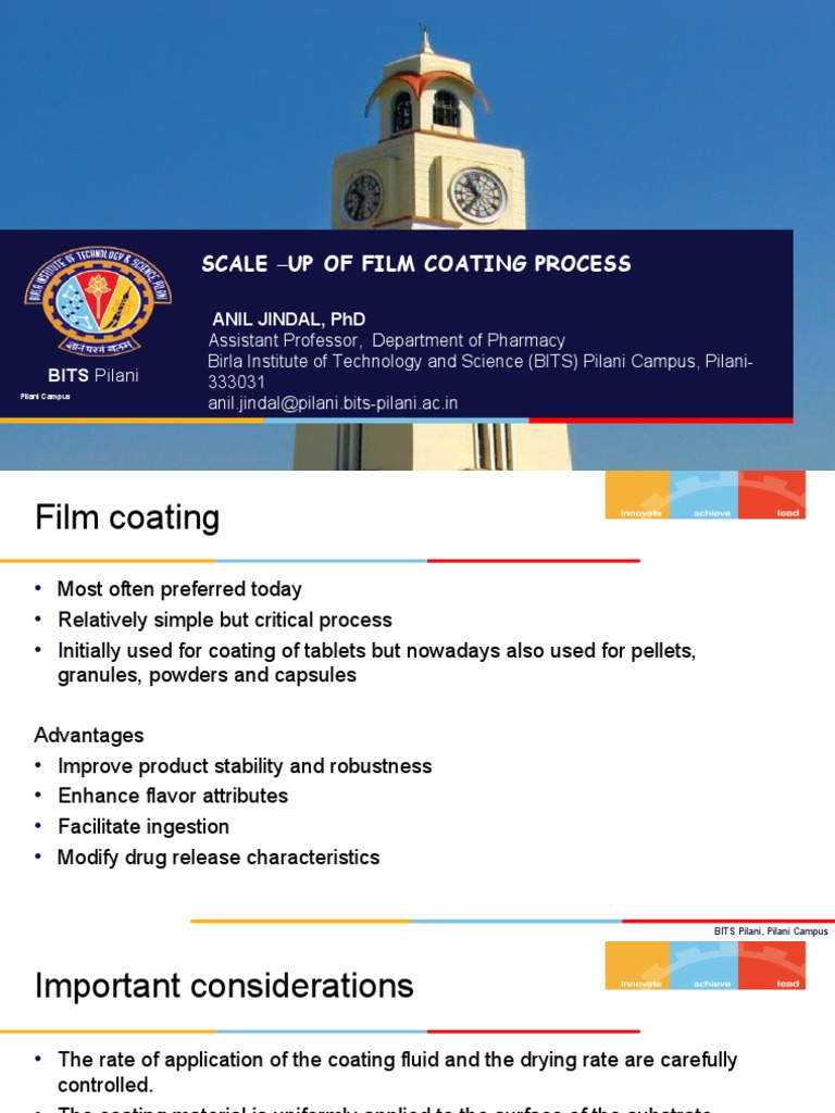 Scale - Up of Film Coating Process | PDF | Tablet (Pharmacy ...